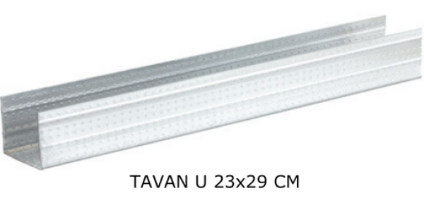 All Alçı - Tavan U Profil 0,40 mm - (Boyut: 27/28/22 mm) (Tu Profili)