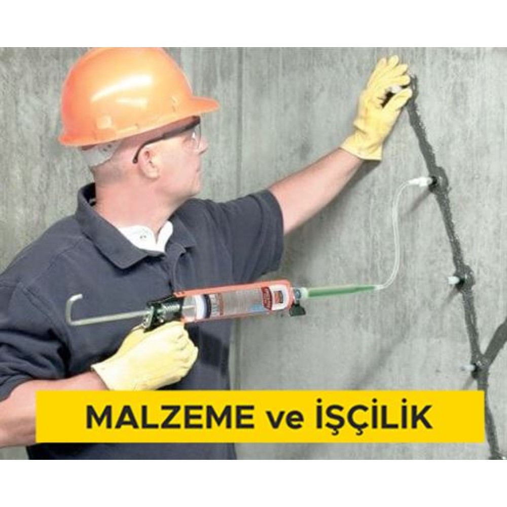 Epoksi enjeksiyon ile çatlak onarımı (Malzeme Dahil)