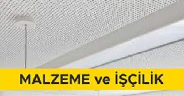 Alçı levha ile delikli (akustik) asma tavan yapılması (60x120x9,5 mm ...