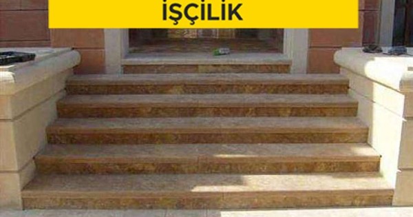 3 cm kalınlığında koyu renkli traverten levha ile parapet yapılması ...